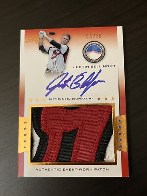Justin Bellinger 2013 Leaf Power Showcase Patch Autograph Bronze 03/50 ...
