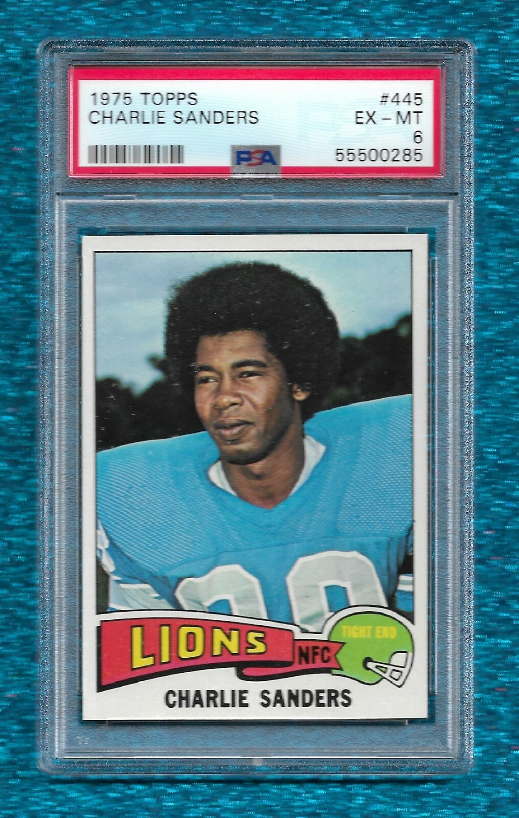 1975 TOPPS #445 CHARLIE SANDERS PSA 6 EX-MINT POP 3 ONLY 76 HIGHER HOF ...