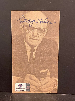 RARE Signed George Halas News Photo HOF AUTOGRAPH Chicago Bears ...