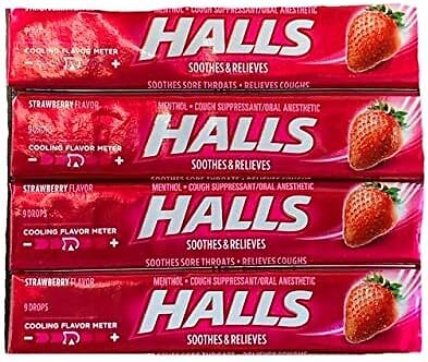 Halls Triple Action Soothing Drops | Strawberry Flavor Cough Drops ...
