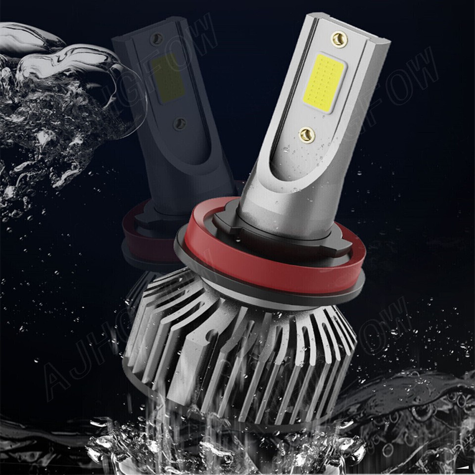H11+H11 LED Headlight Bulbs Kit High Low Beam Super Bright brightest ...