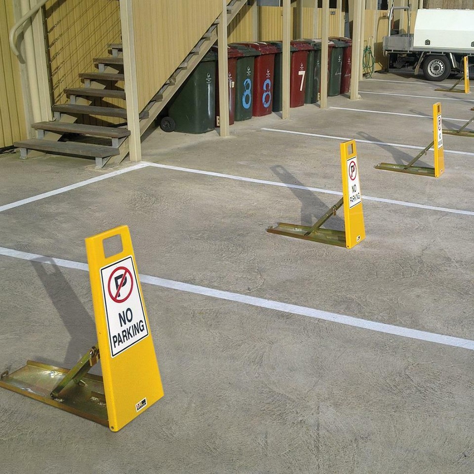 Locking Car Park Spot Protector Collapsible steel barrier reserves ...