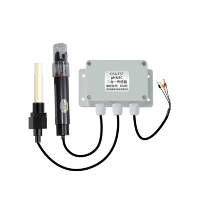 OSA-F5F 2-in-1 PH EC Meter+Waterproof Box Plastic Electrode RS485 for ...