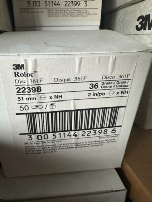 NEW 3M 22398 Roloc Disc 361F 36 YF-weight TR 2 in Die R200P BOX OF 50 ...