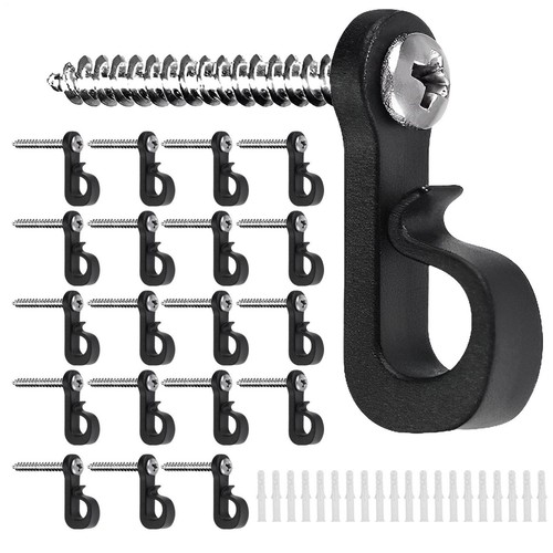 20 Q-Hangers Safety Screw Hooks Kit For Christmas Patio String Light ...