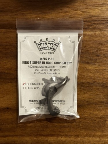 King's Gun Works 207 P10 Para Ord Super Hi-Hand Hold Grip Safety SS ...