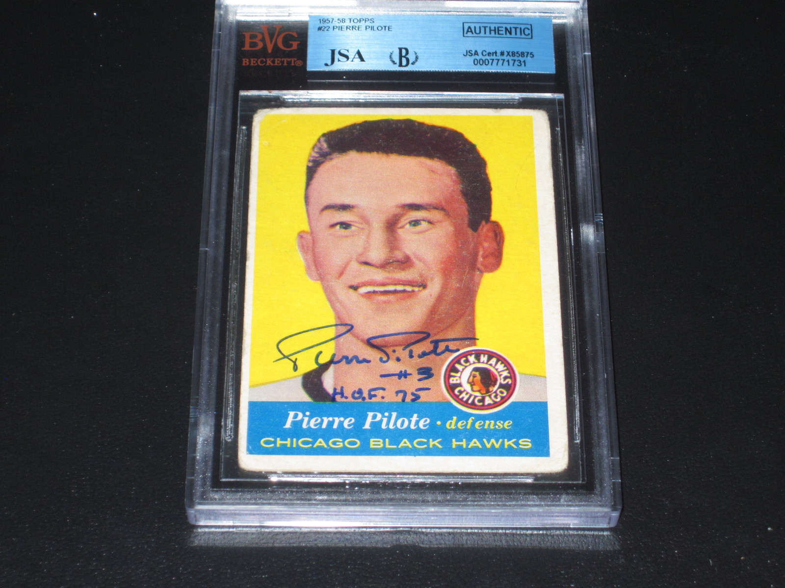 PIERRE PILOTE AUTOGRAPHED 1957-58 TOPPS ROOKIE CARD-JSA/BGS SLAB-HOF | eBay