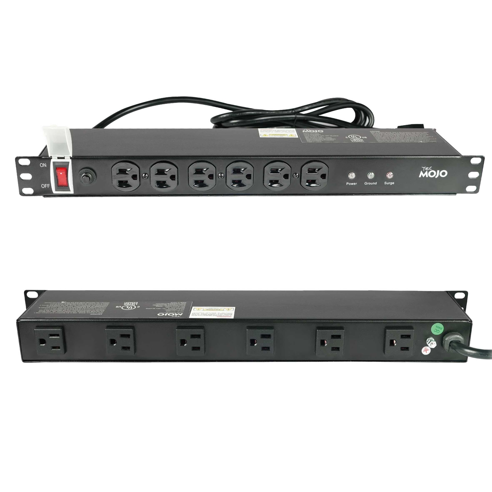 1U Rackmount Network-Grade PDU Surge Protector Power Strip, 12 Outlets ...