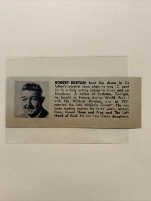 Robert Burton The Left Hand Of God 1956 Hollywood Star Panel | eBay