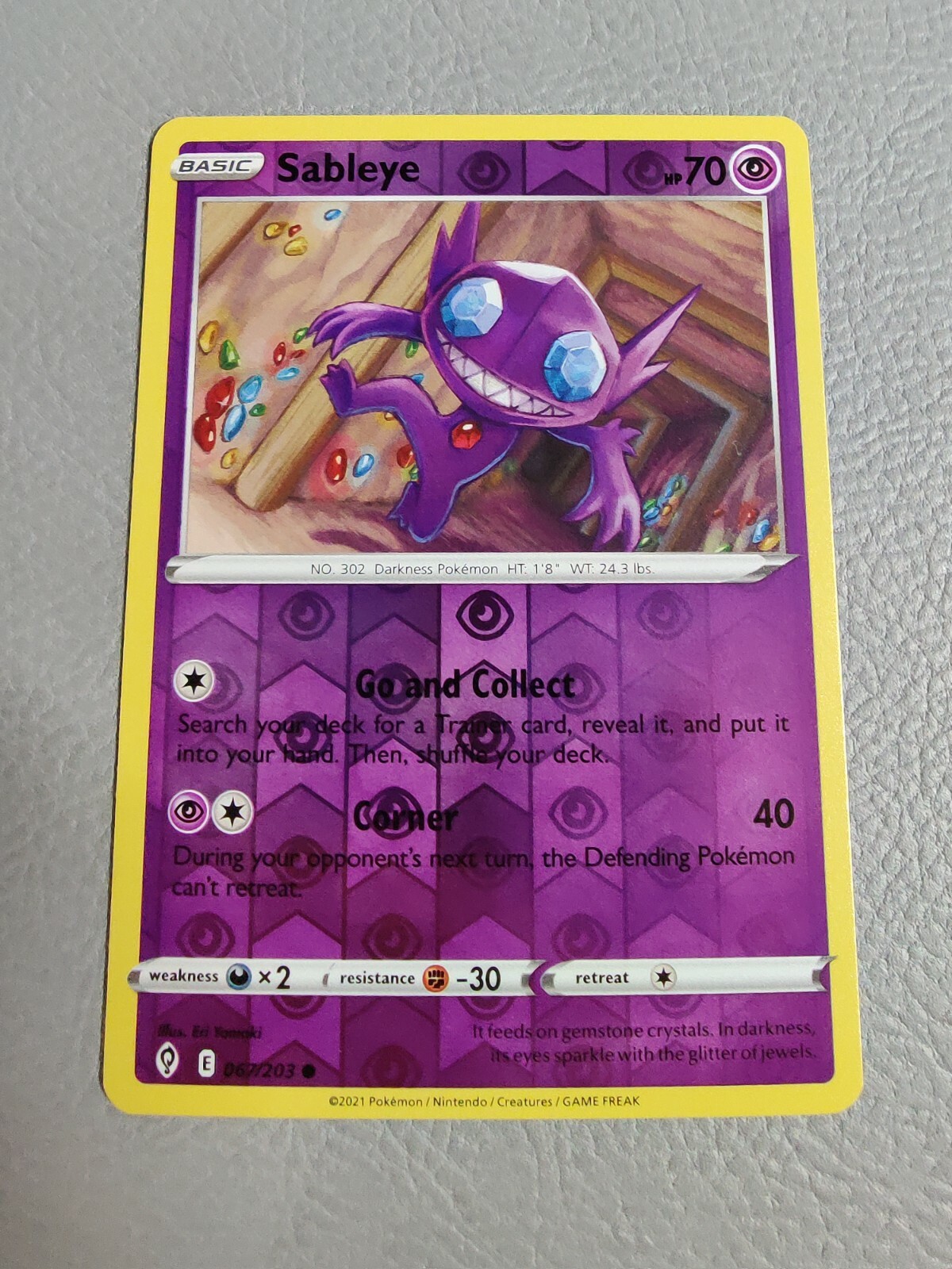 Sableye | Reverse Holo | MINT | SWSH Evolving Skies 067/203 | Pokemon ...