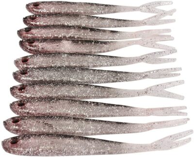 10 Pcs 3D Eyes Minnow Baits Fish Split type tail soft lures Baits | eBay