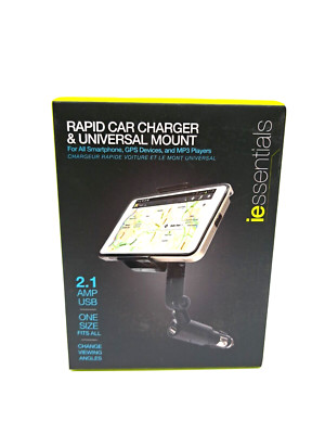 IESSENTIALS RAPID CAR CHARGER & UNIVERSAL MOUNT 2 AMP USB FOR ALL ...