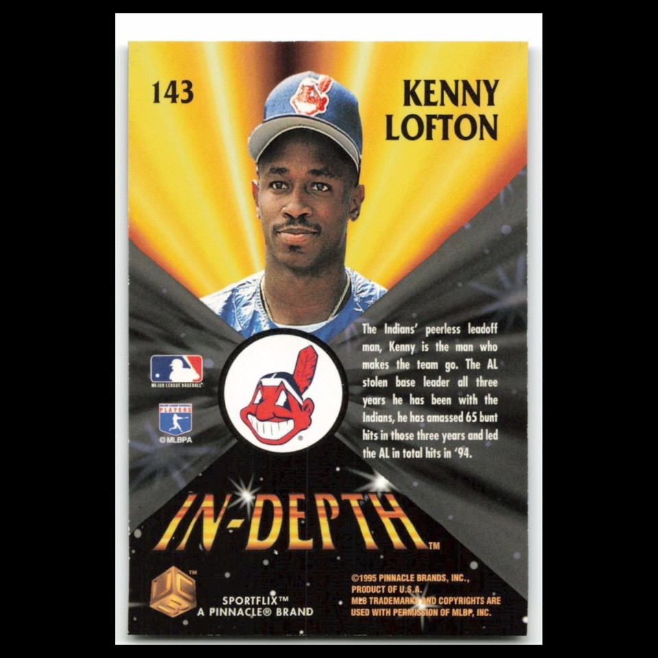 Kenny Lofton #143 1995 Sportflix UC3 Cleveland Indians Baseball Card ...