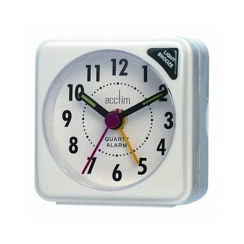 Travel Alarm Clock ACCTIM Ingot White Clock Crescendo Luminous Hand ...