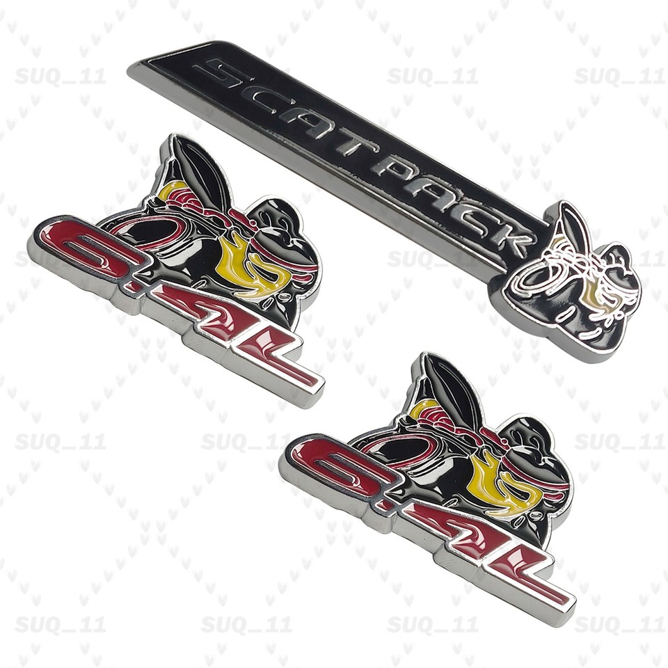 3Pcs 6.4L Super SCAT PACK Bee Emblems 3D Badge Sticker Fit All Cars ...
