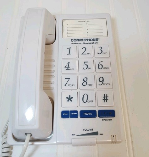 Conair Phone Telephone Push Button Wall Desk Top Big Key 10 Memory ...