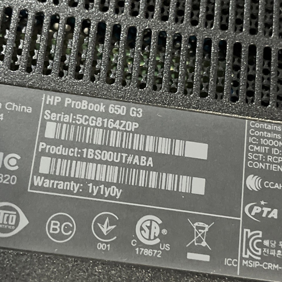 HP PROBOOK 650 G3 INTEL CORE I5-7200U 2.50GHZ 8GB RAM NO HD | eBay