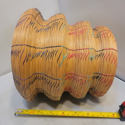 Unusual Native American Basket Seminole Handmade Sweet Grass Palmetto ...