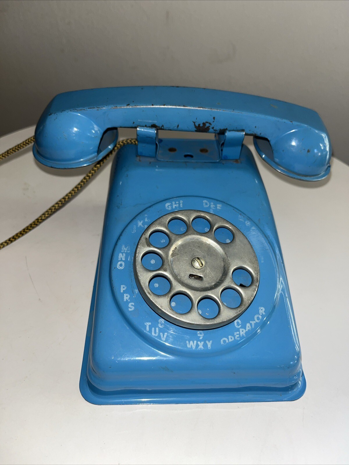 Dial-O-Phone Steel Stamping Co Lorain Ohio Toy Telephone Blue Metal | eBay