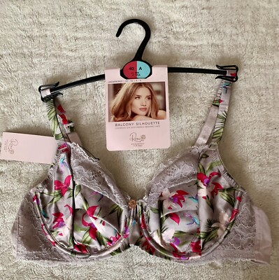 BNWT M&S Pink Mix Floral Silk & Lace Balcony Silhouette Bra UK 40A ...