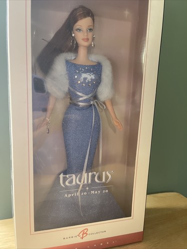 NIB 2004 BARBIE Zodiac Taurus Pink Label Collector Doll April 20 to May ...