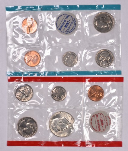 1970 U.S. Mint Uncirculated 10 Coin Set - Small Date Lincoln Penny No ...