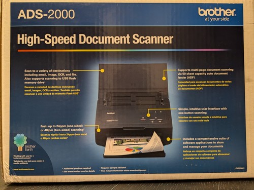 brother ADS-2000 High-Speed, Desktop Color Scanner with Two-Sided ...