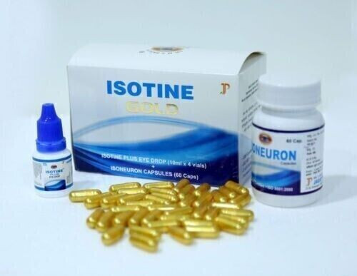 Isotine Gold Kit Eye Drops & ISO Neuron Capsules (10ml x 4 drops, 60 ...