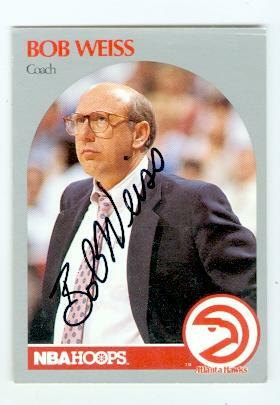 Bob Weiss autographed basketball card (Atlanta Hawks) 1990 NBA Hoops ...