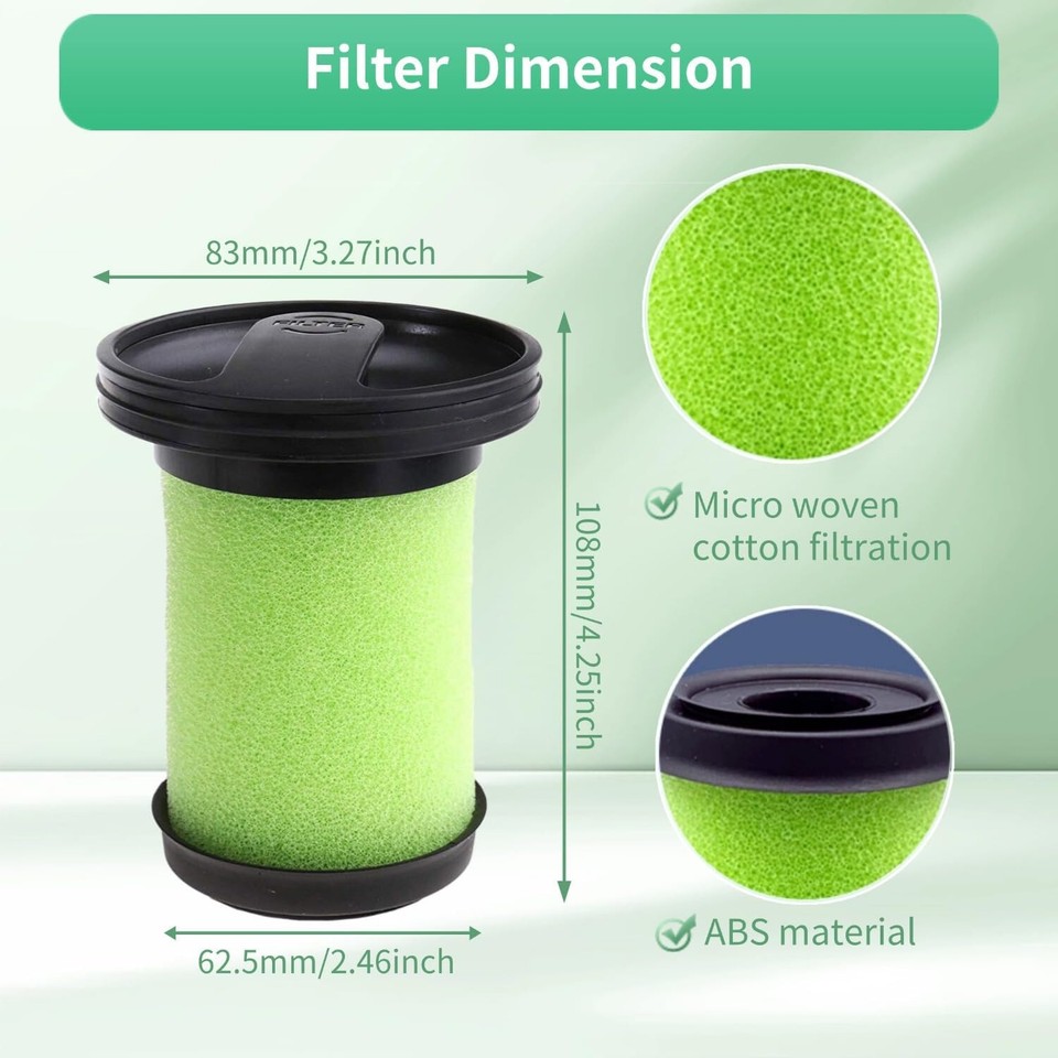 2Pcs Washable Filter for GTECH Multi MK2 K9 ATF006 ATF036 Vacuum ...