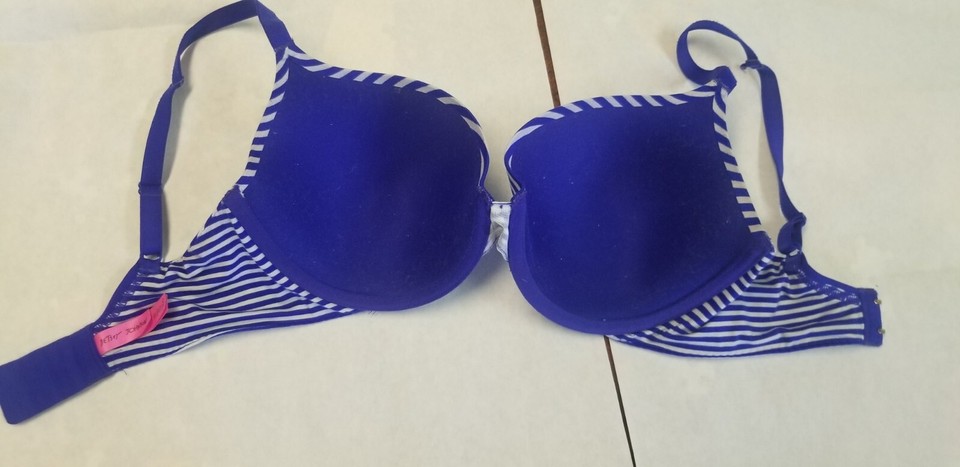 Blue Striped Bra 32 DD, underwire, lined, multiway straps by Betsy ...