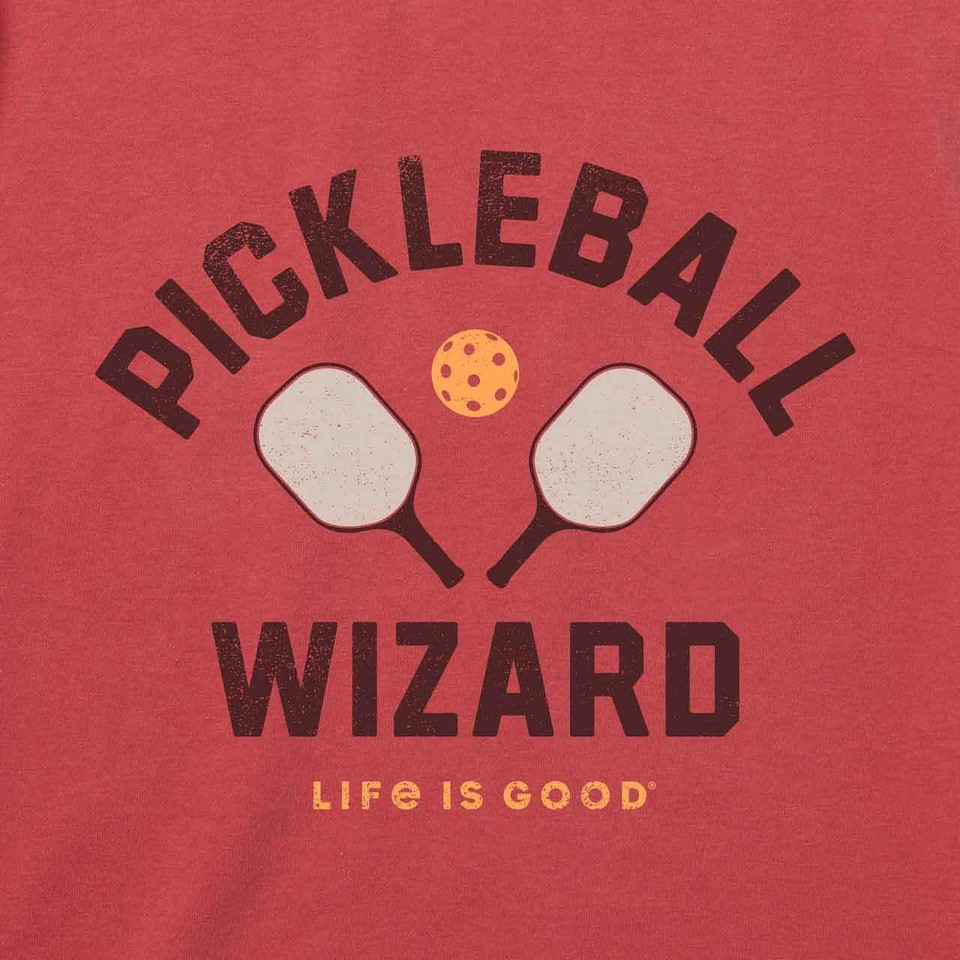 Life is Good. Men's Pickleball Wizard Crusher Tee, Faded Red | eBay