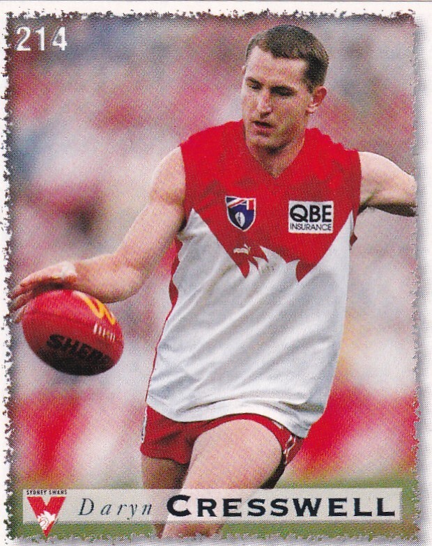 AFL 1999 Select Sydney Swans - Daryn Cresswell Sticker No.214 | eBay ...