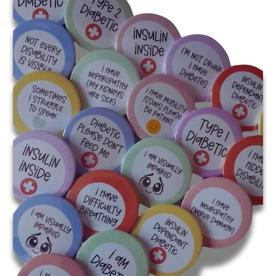 Hidden Disability pin badge, Diabetes Badge Collection 01 | eBay UK
