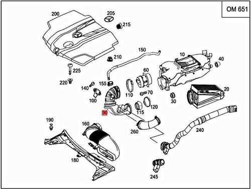 Genuine MERCEDES A205 C205 C253 S205 W205 X253 Clean air line ...