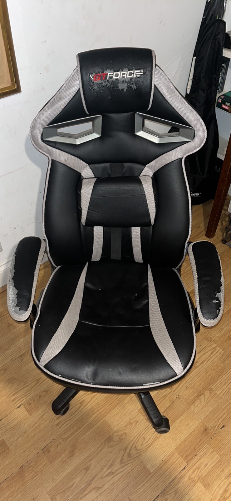 GTFORCE TURBO RECLINING GAMING DESK CHAIR GREY | eBay UK