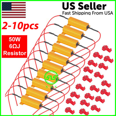 2-10 Load Resistor 50W 6RJ 6ohm LED Decoder FIX Hyper Flash Turn Signal ...