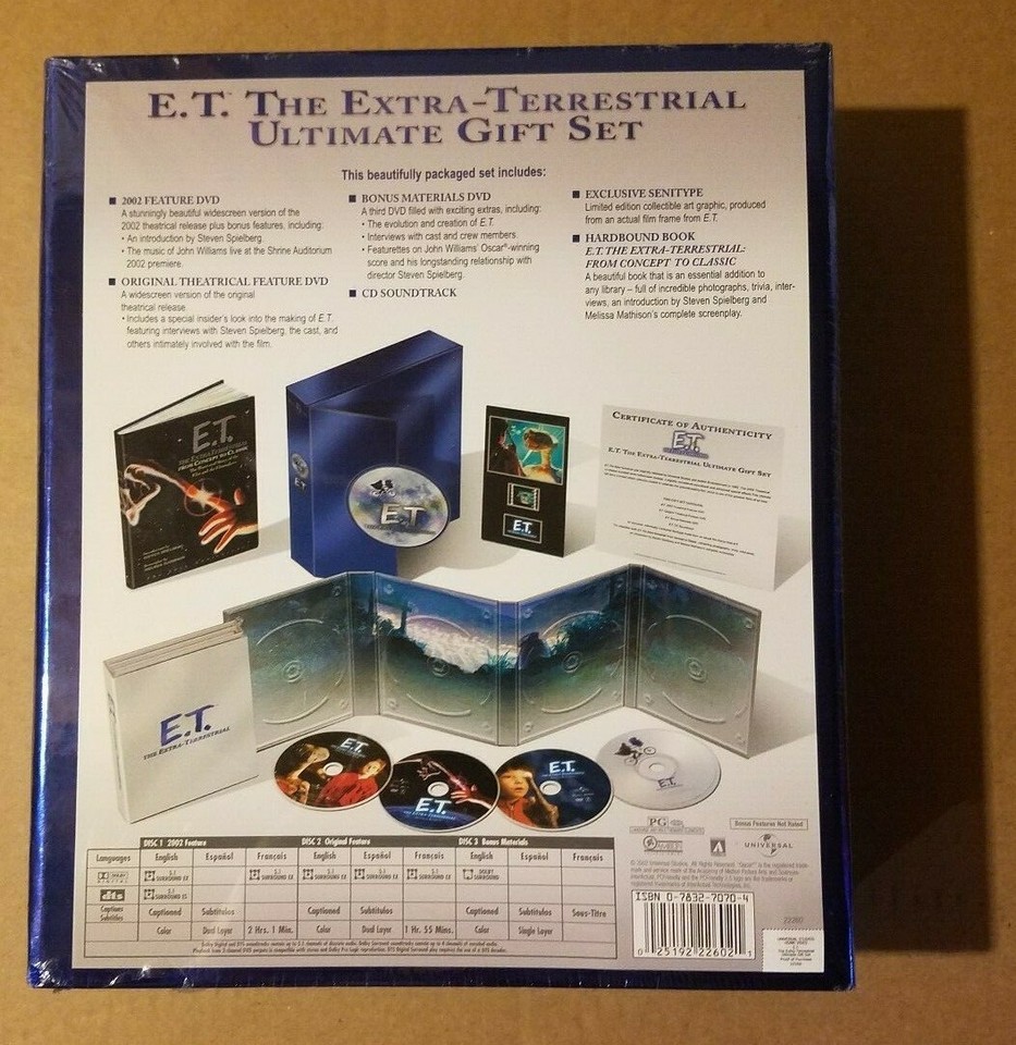 E.T. THE EXTRA-TERRESTRIAL 1982 Ultimate Gift Set 4-Disc DVD Box/Book ...