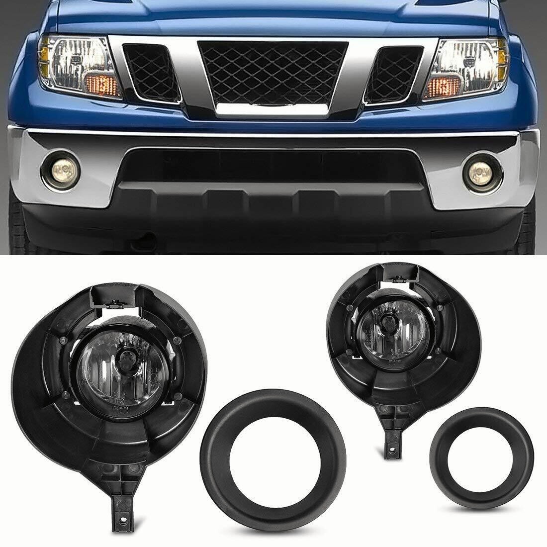 For 2005-2018 Nissan Frontier Metal Front Bumper Clear Fog Light Lamp w ...
