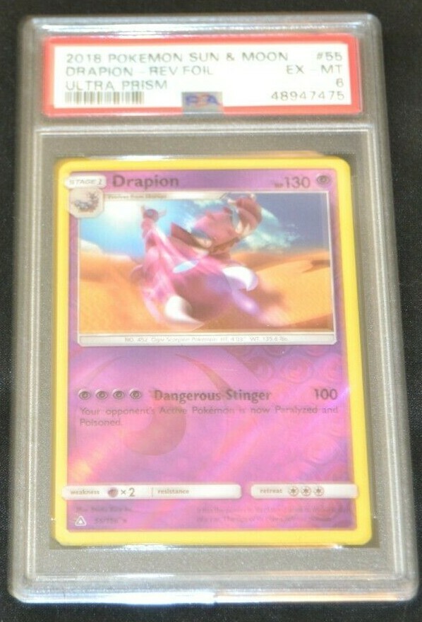 Reverse Holo Foil Drapion # 55/156 Ultra Prism Set Pokemon Cards PSA 6 ...