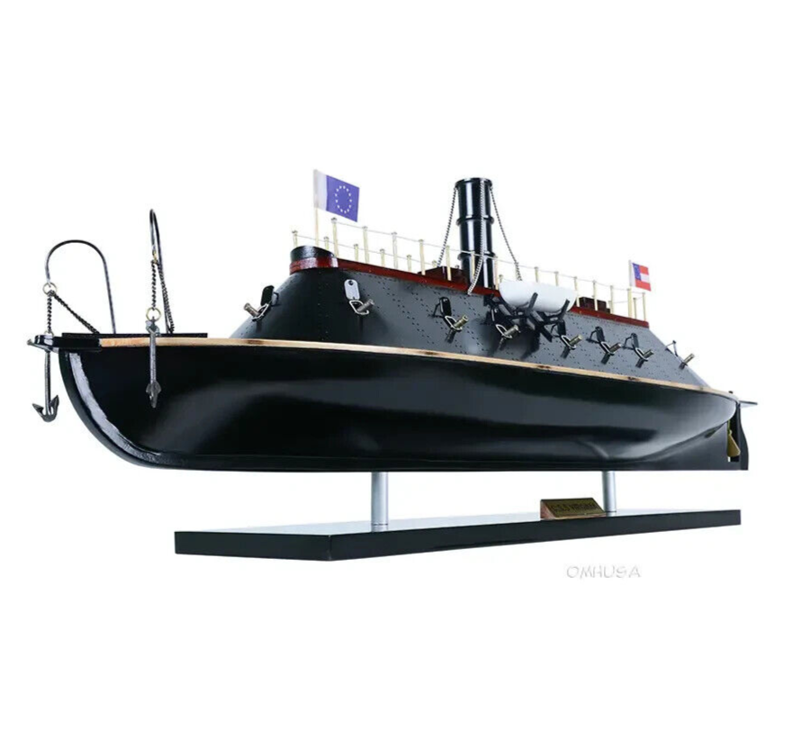 CSS Virginia Civil War Ironclad Wooden Ship Scale Model 28" Confederate ...