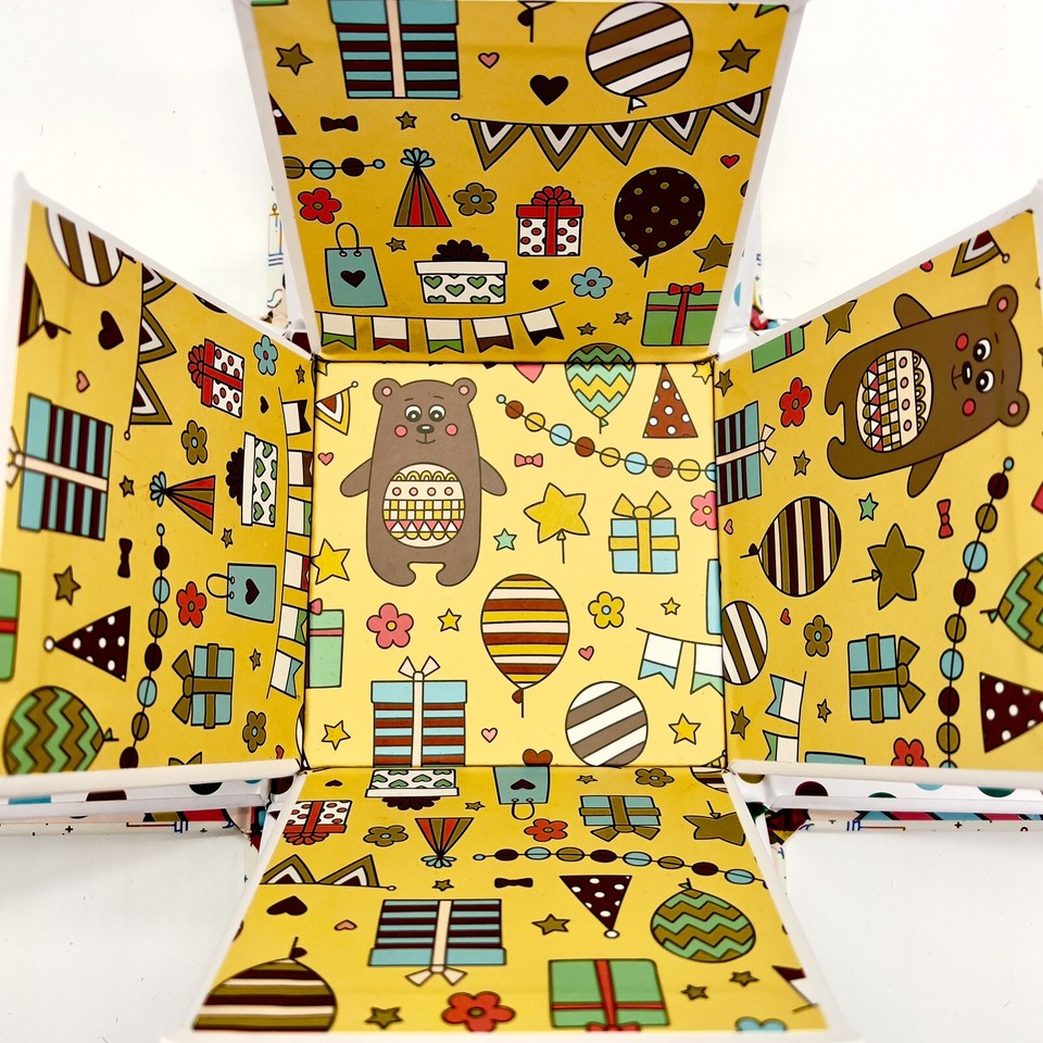 Send A Cake Explosion Gift Box Any Occasion Celebration Gold Knob ...