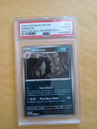PSA 10 Umbreon (Master Ball Pattern) 059/131 Sv: Prismatic Evolutions ...