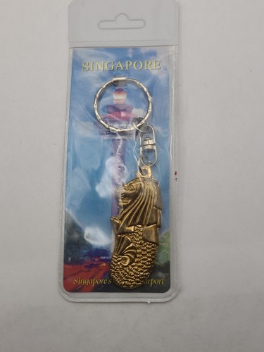 Merlion Lion Keychain Key Ring Holder Travel Memorabilia Talisman ...