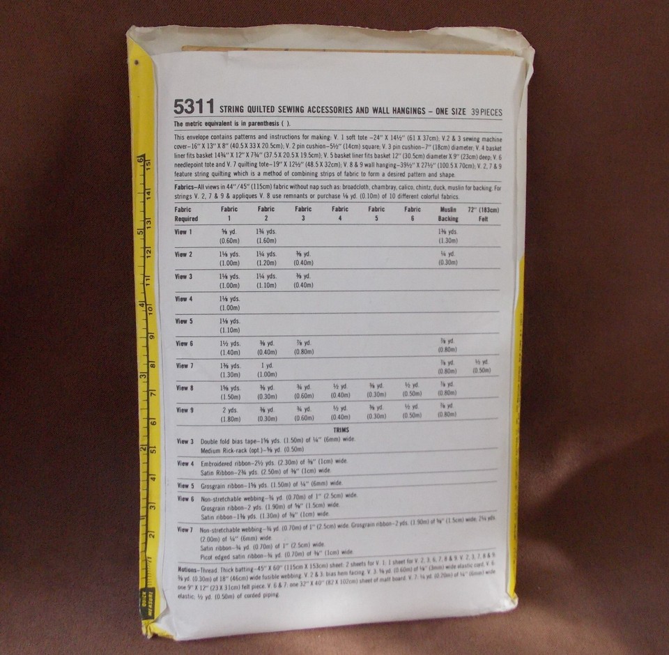 Simplicity Quilted Sewing Accessories & Wall Hangings Uncut Pattern ...