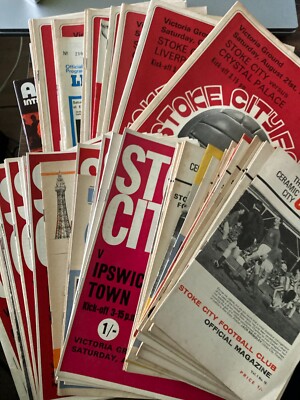 FOOTBALL CABIN Stoke City programmes League/Cup home away 1960s 1970s ...