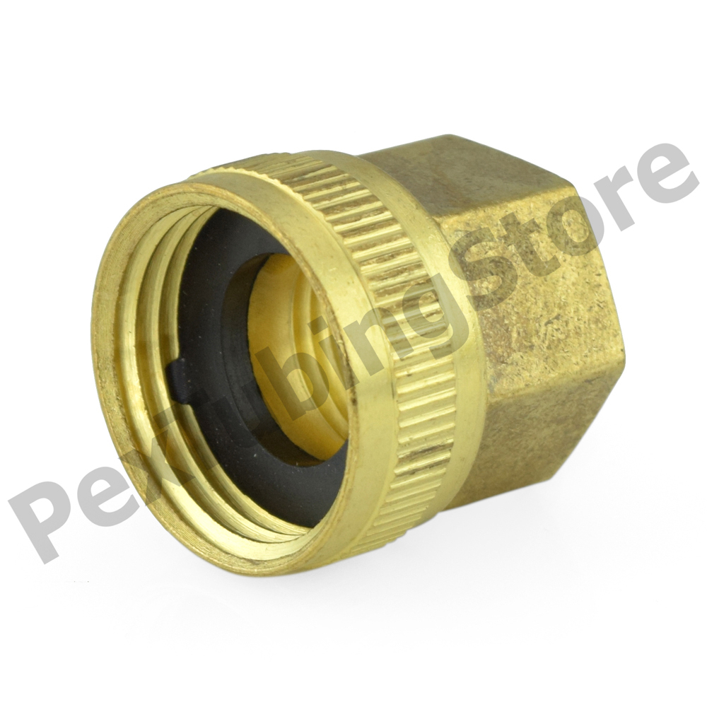 3/4" Female Garden Hose x 1/2" FIP Threaded Swivel Brass Adapter ...