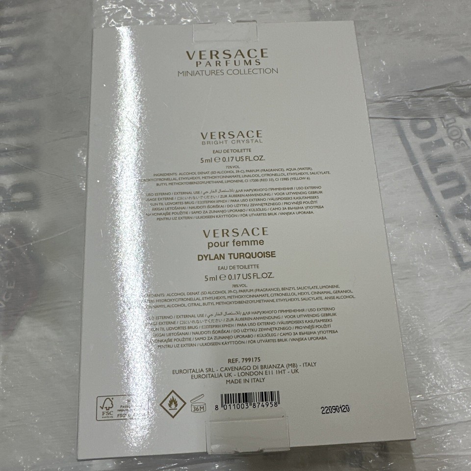 Versace MINI 2pc Gift Set, Bright Crystal+Dylan Turquoise EDT Perfume ...