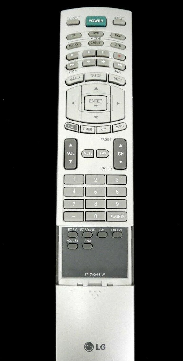 LG 6710V00151W TV Remote Control 50PC3D 42PC3D 42LC2D 37LC7D 37LC2D ...