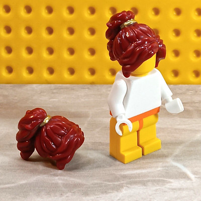 LEGO Red Hair Dark Red Gold Hair Band High Ponytail Bouncy Batman ...